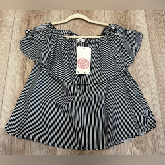 glam | Tops | Glam Black And White Striped Womens Top | Poshmark